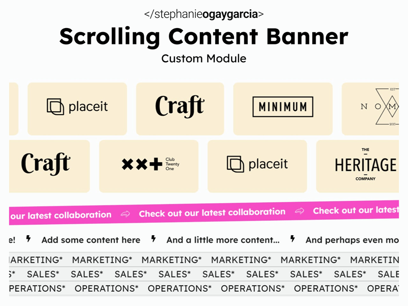 Documentation | Scrolling Content Banner
